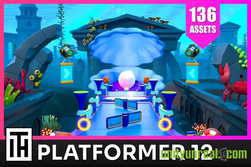 Unity Asset – Platformer 12 Underwater - Low Poly 3D Models Pack