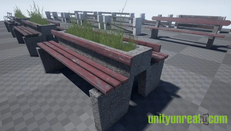 Unreal Engine asset – Old Bench Pack